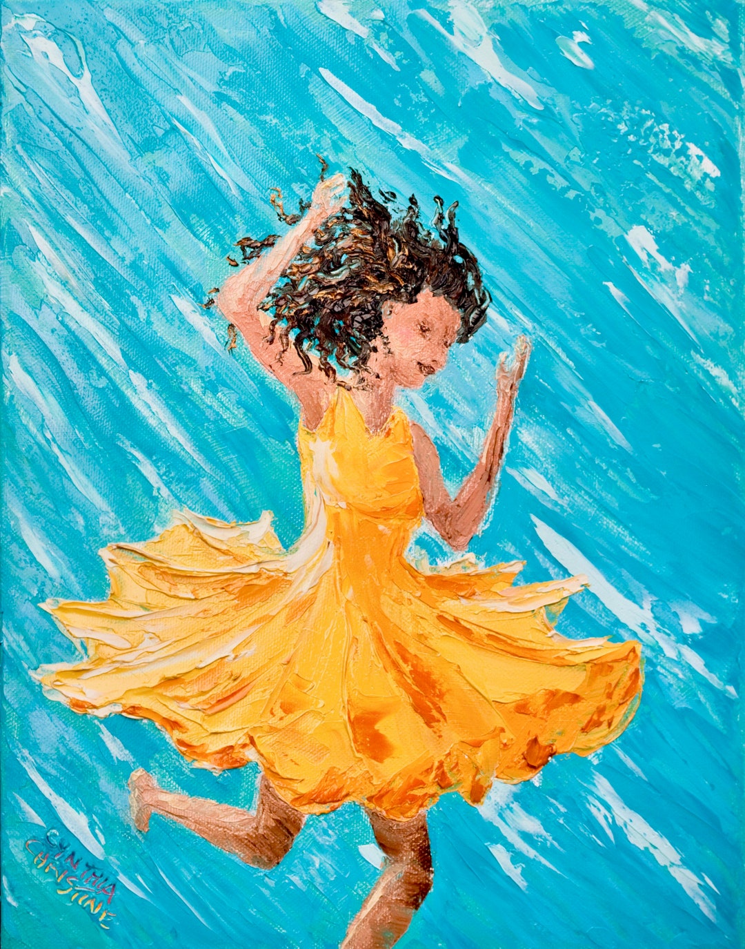 Joyful Girl, Girl Artwork, Joy in Color, Happy Place, Dance Gifts ...