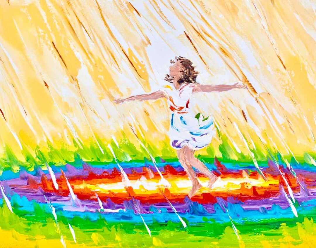 Joyful Art, Puddle of Joy, Girl Dancing, Dance Art, Rainbow Colors ...