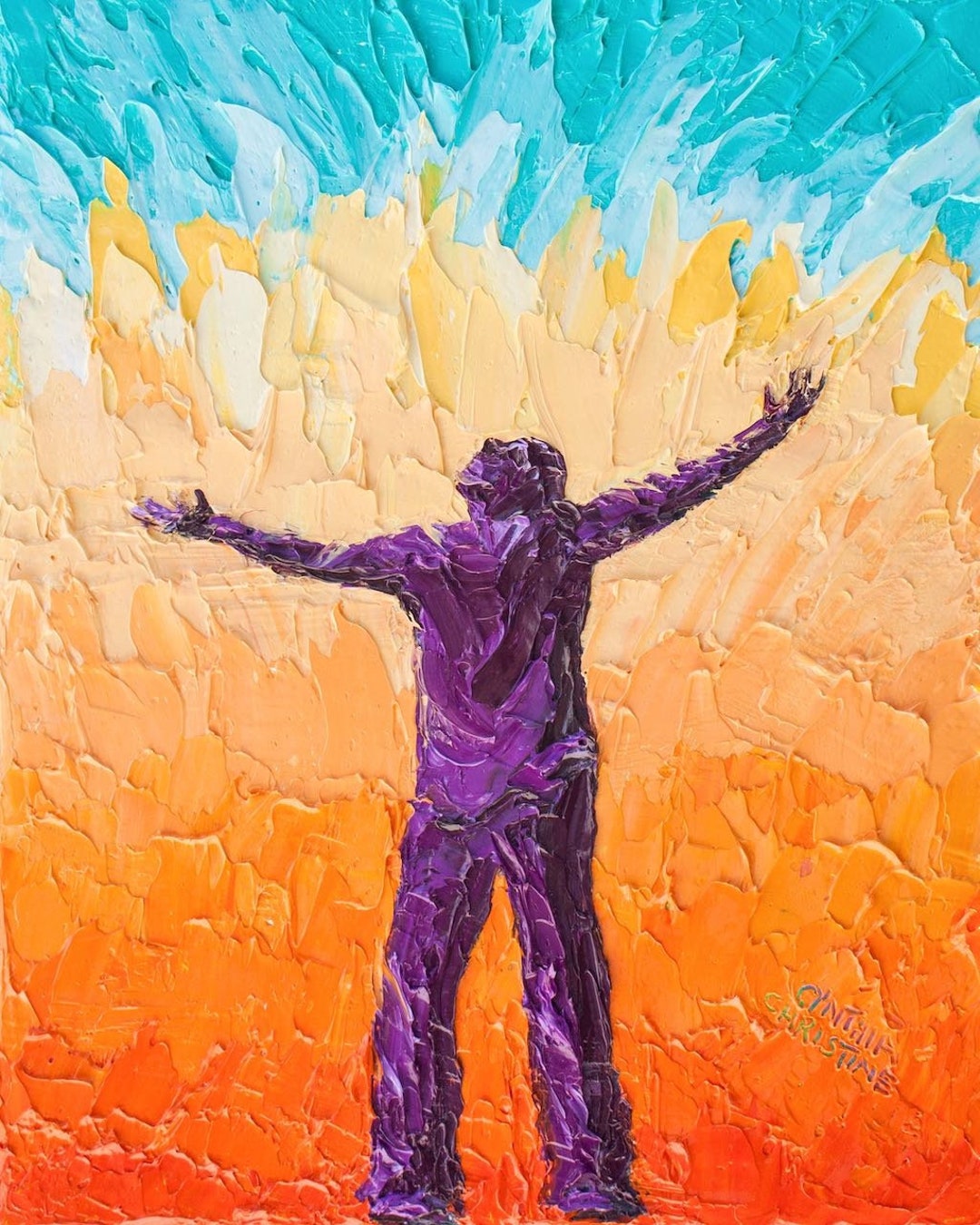 Free Man, Figurative Art, Freedom Painting, Vivid Light, Vibrant ...