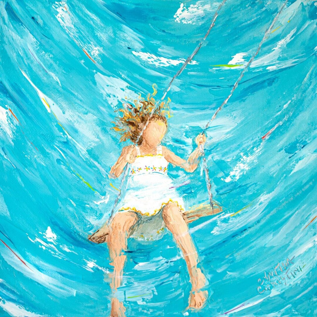 Spring Swing, Girl on Swing, Child Swinging, Springtime Breeze ...