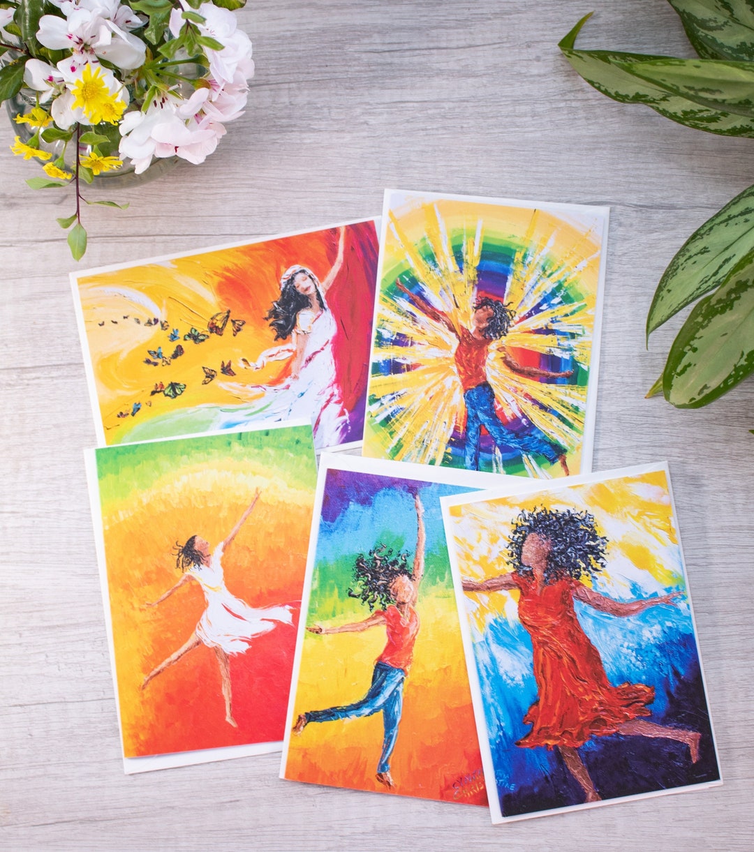 Happy Greeting Cards, Free Girl Notecard, Brown People Art, Women of ...