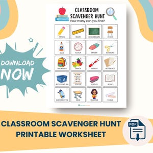 Printable Classroom Scavenger Hunt | Fun School Activity for Kids ...