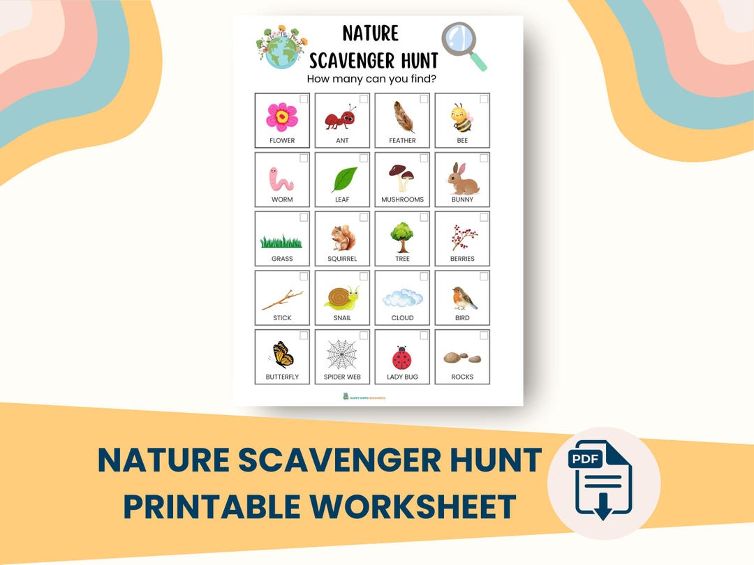 Nature Scavenger Hunt Printable | Outdoor Activity for Kids | Instant ...