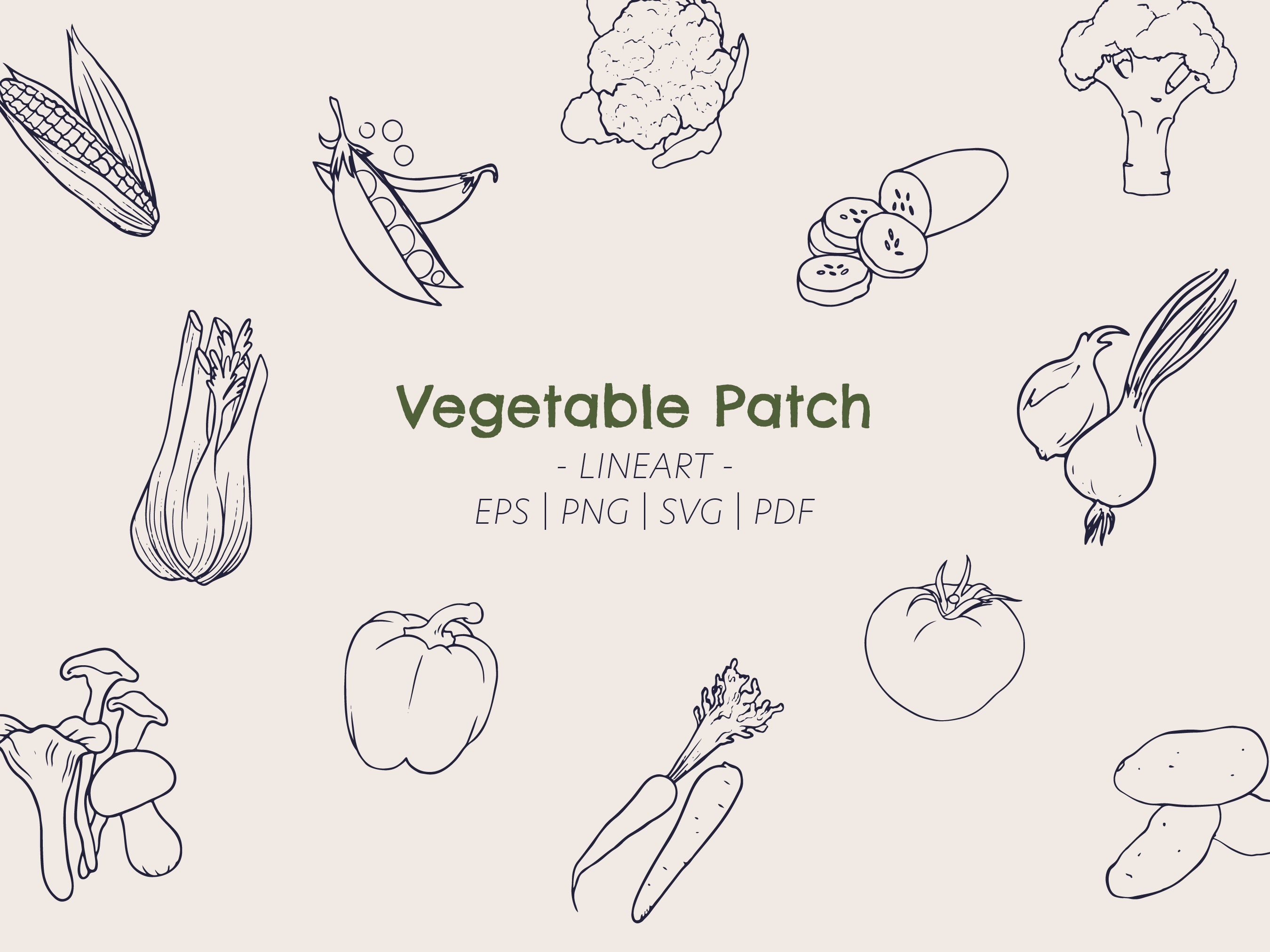 Vegetable Svg Bundle / Food Clipart / Minimalistic Food Svg / - Etsy