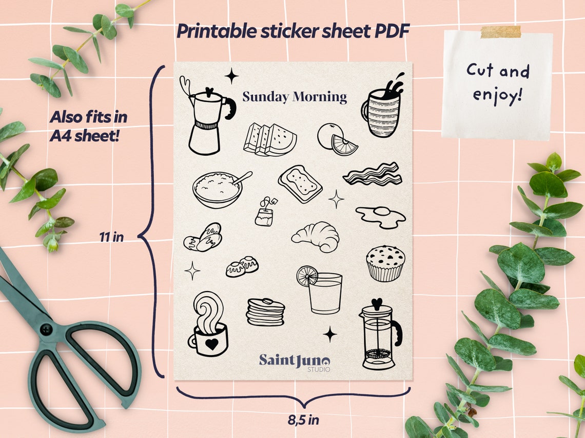 Breakfast Food Illustration Bundle / Brunch Food Clipart / Continental ...