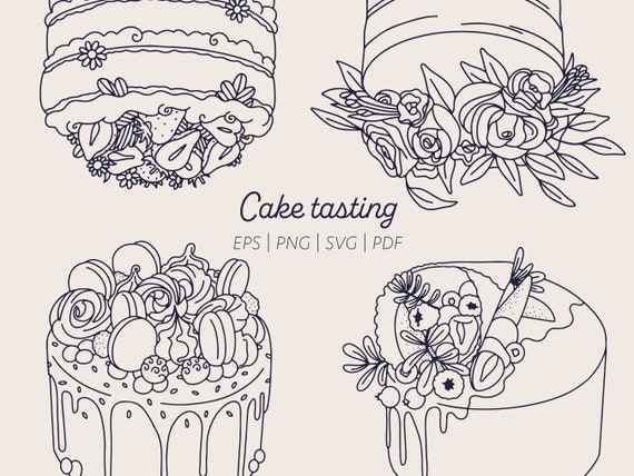 Cake Clipart Bundle / Birthday Cake Cutfile / Decorated Cake - Etsy