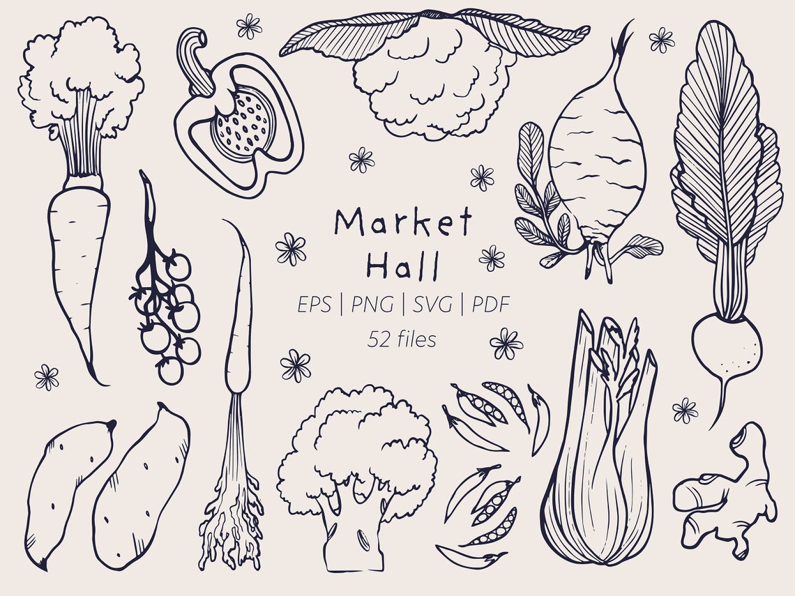 Food Svg Bundle Food Clipart Food Svg Vegetable Svg | Etsy