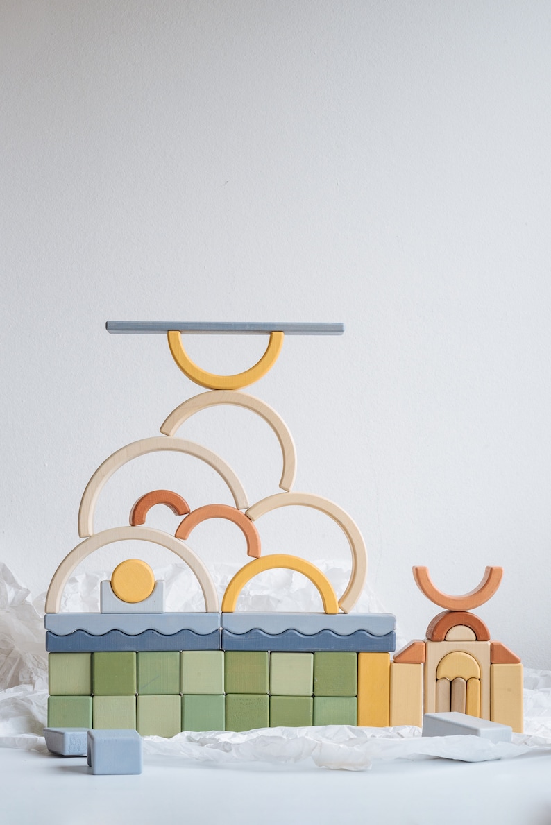 Wooden Stacking Toys Unique Building Blocks New Baby Gift - Etsy