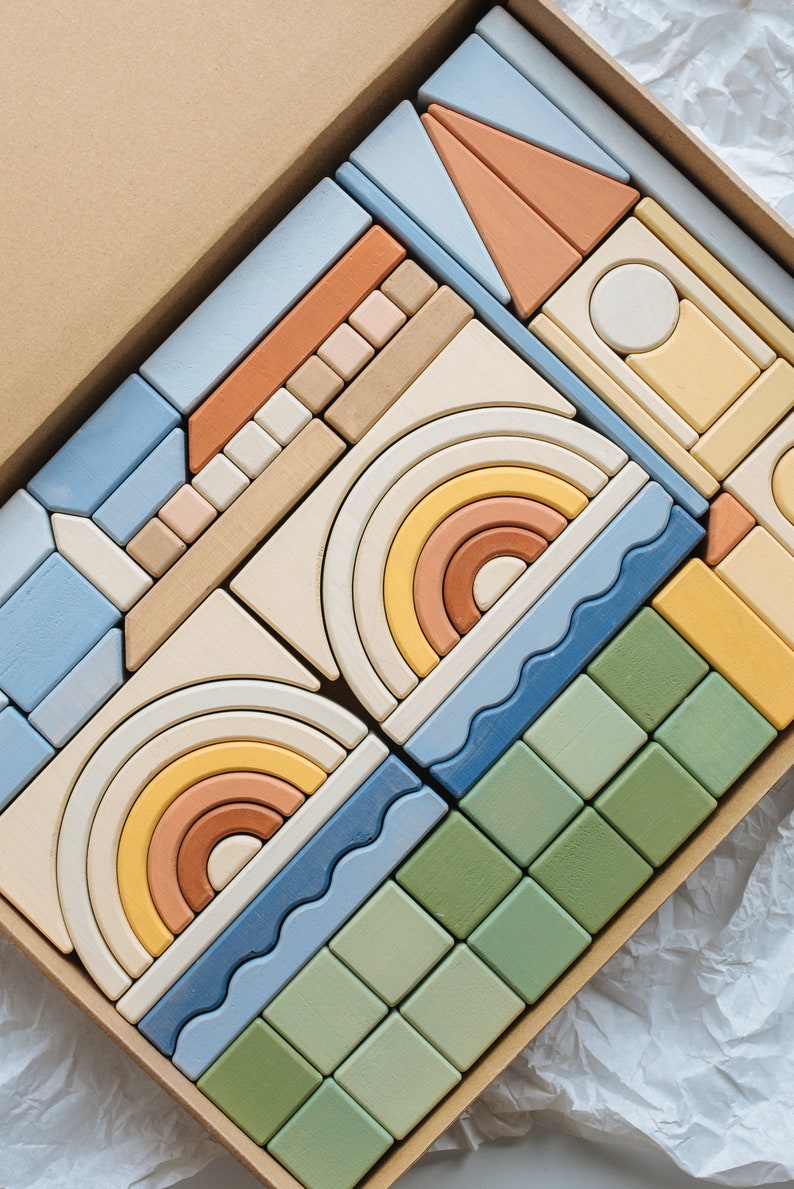 Wooden Stacking Toys Unique Building Blocks New Baby Gift - Etsy