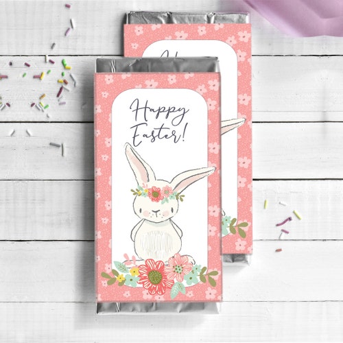 Easter Chocolate Bar Wrappers. Classroom Happy Easter Bunny - Etsy