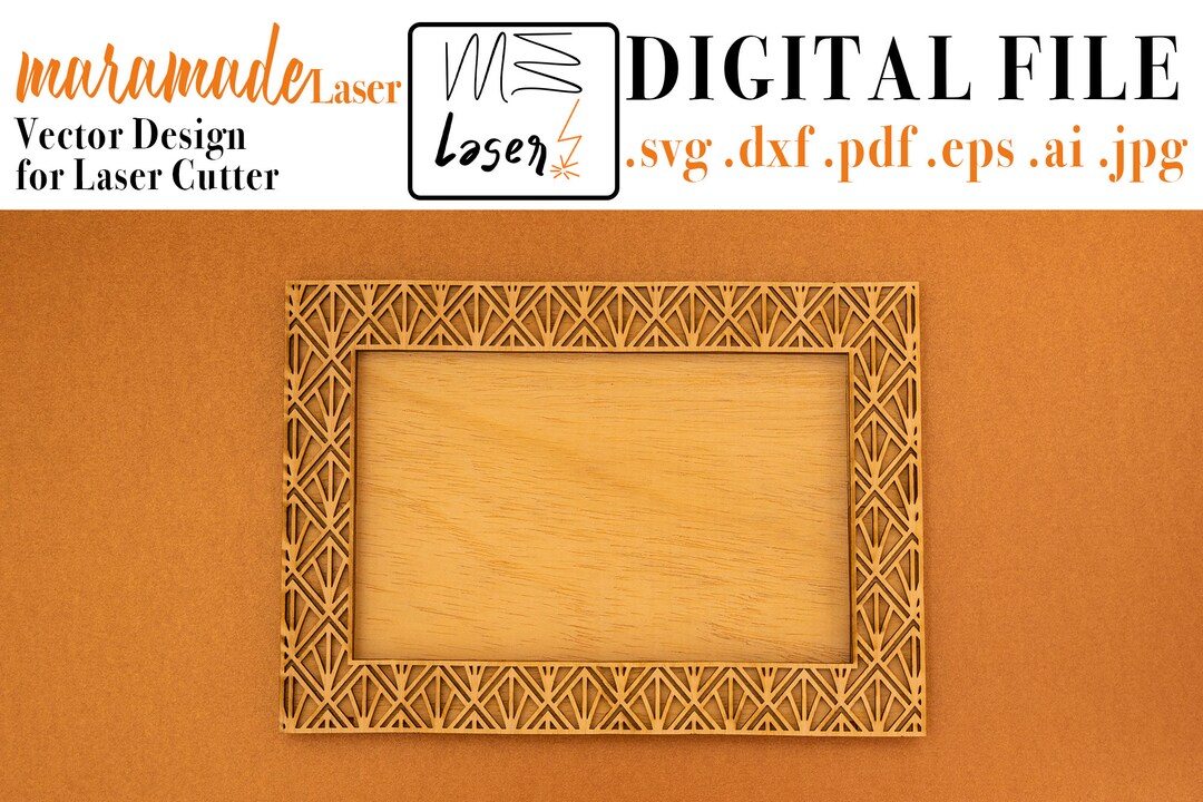 Photo Frame Deco Vector File for Laser Cut. - Etsy