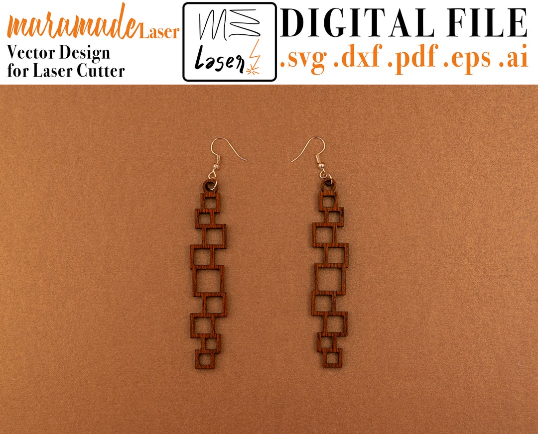 Geometric Earrings Digital Vector File for Laser Cutter. - Etsy