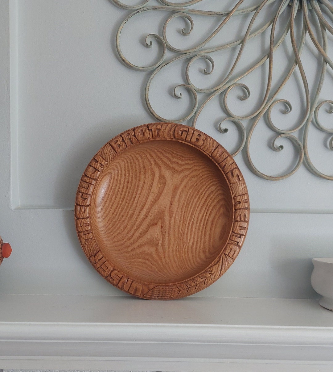 Vintage German Bread Board Plate Hand Carved Wood Ulbricht & Lins ...