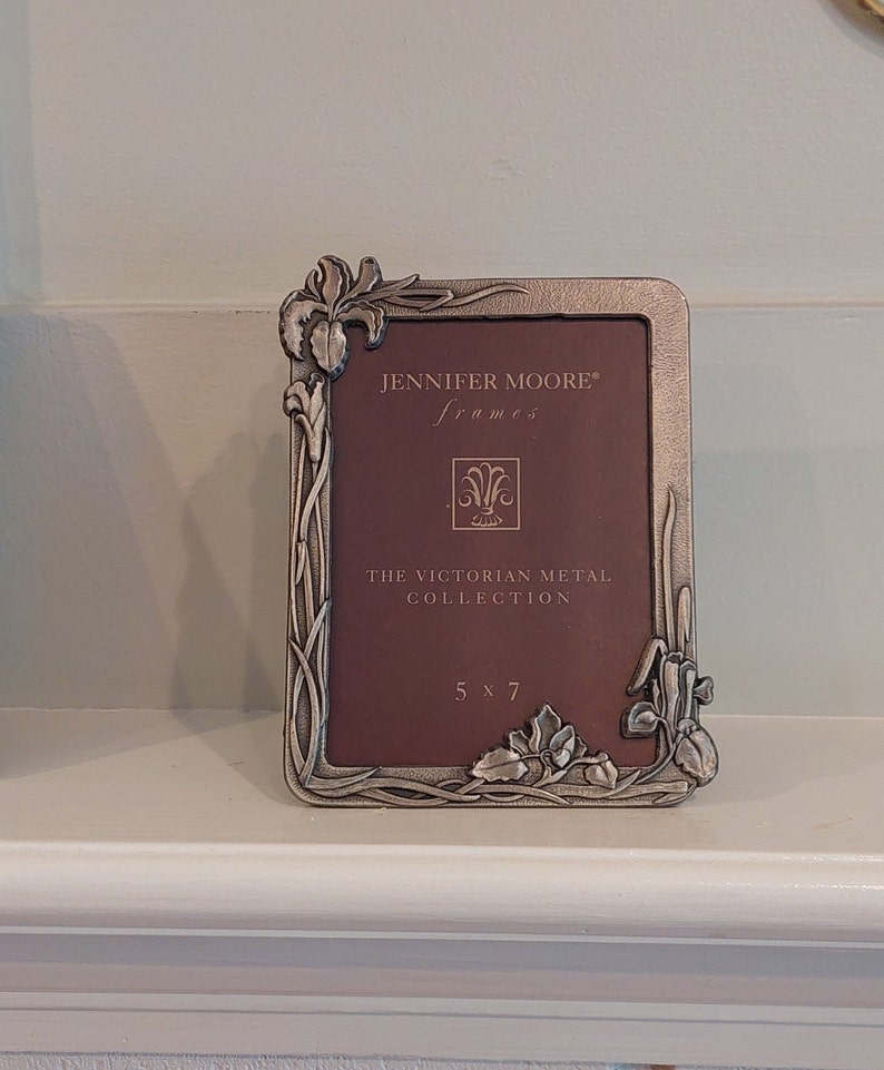 Vintage Iris Metal Picture Frame Easel Backed 5x7 Jennifer Moore ...
