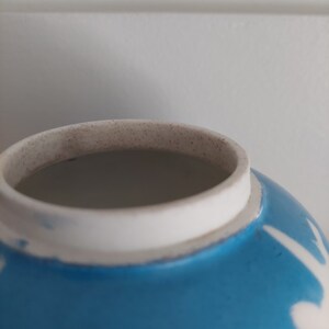 Marx and Gutherz Carlsbad Ceramic Vase Ginger Jar Leaf Pattern Blues ...