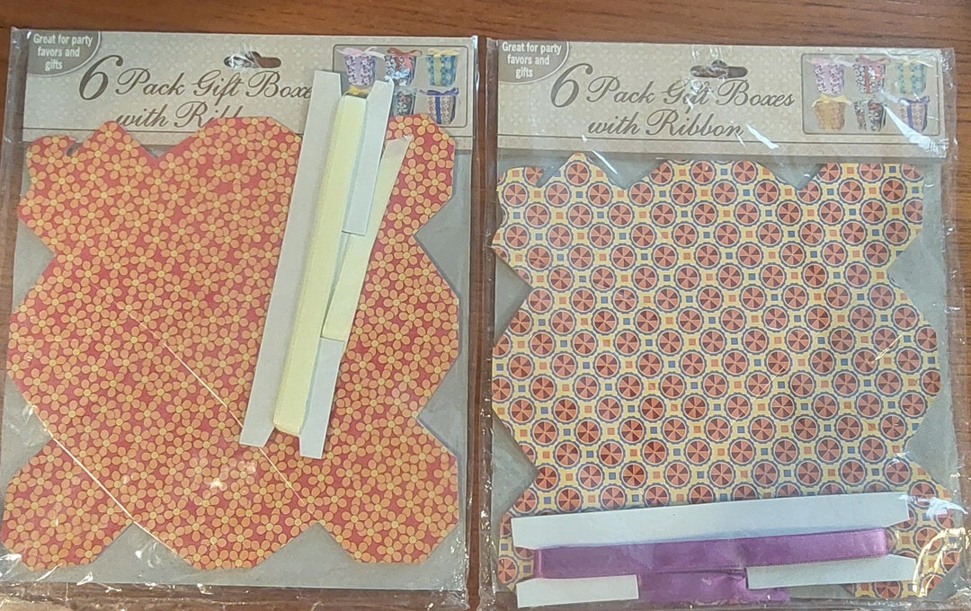 Vintage Gift Boxes With Ribbons New Two 6 Packs. - Etsy