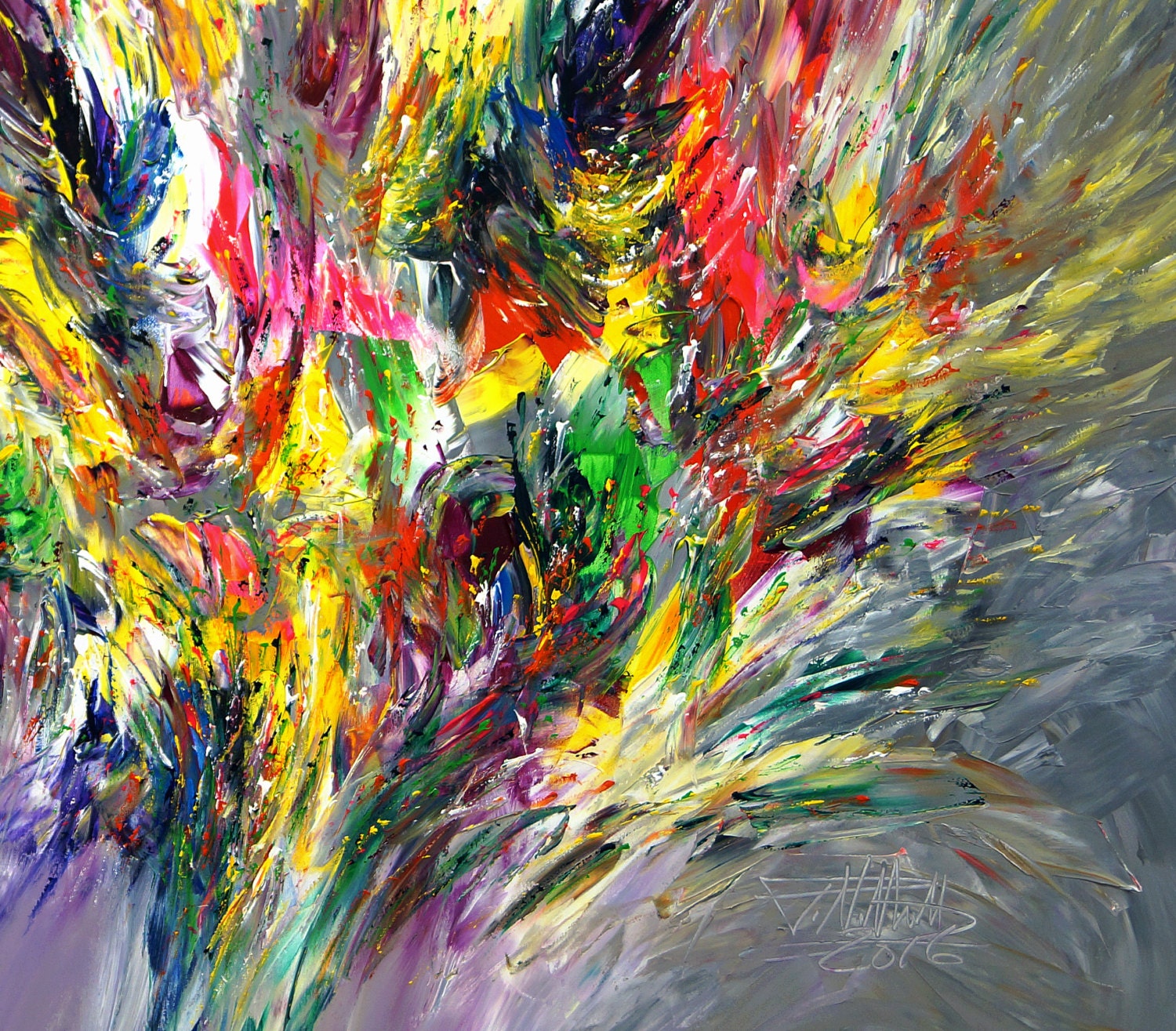 Modern Expressionism Artwork 61.0" X 41.3". Large Abstract Painting ...