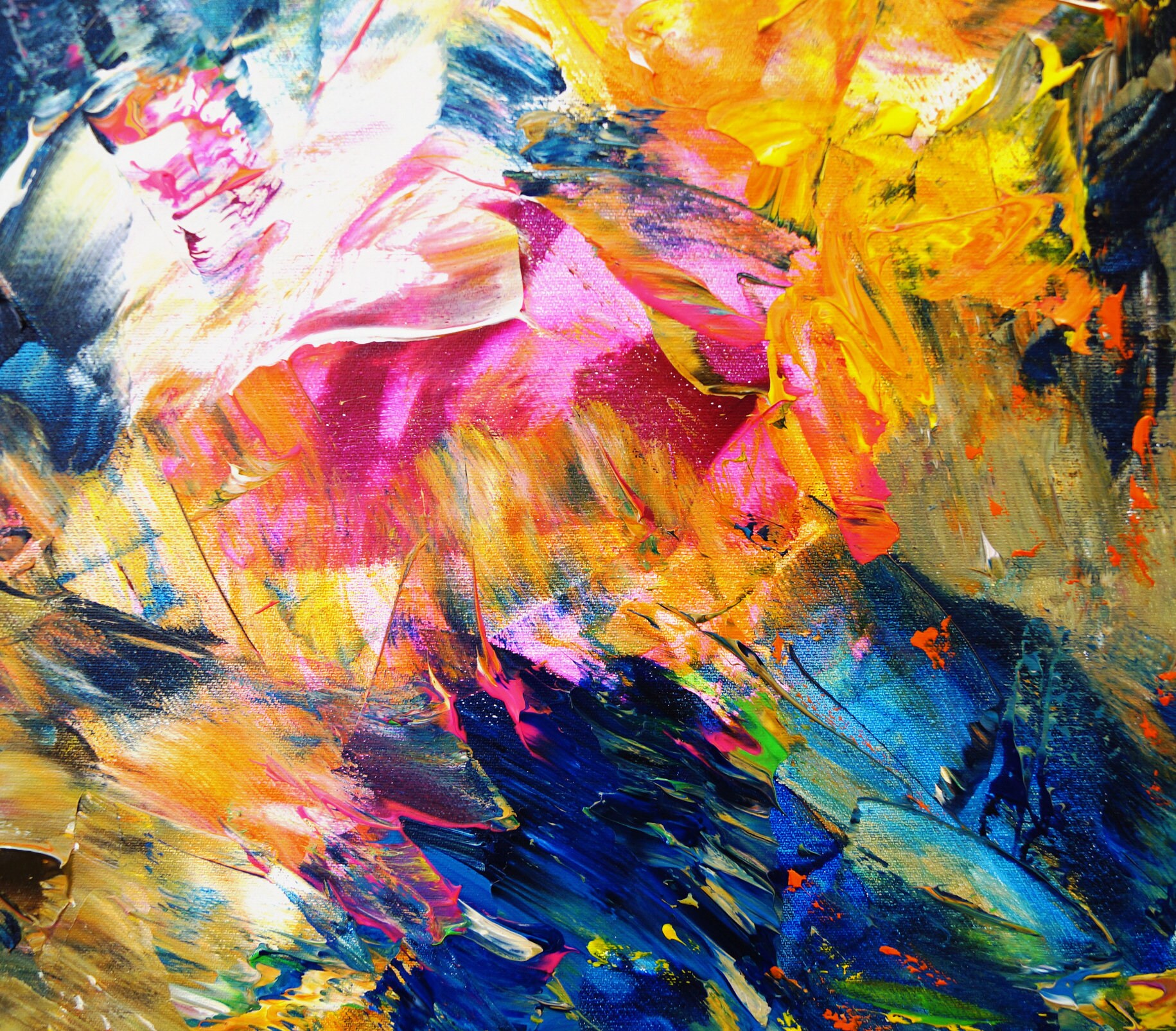 Three Part Abstract Painting on Canvas Original Handmade - Etsy