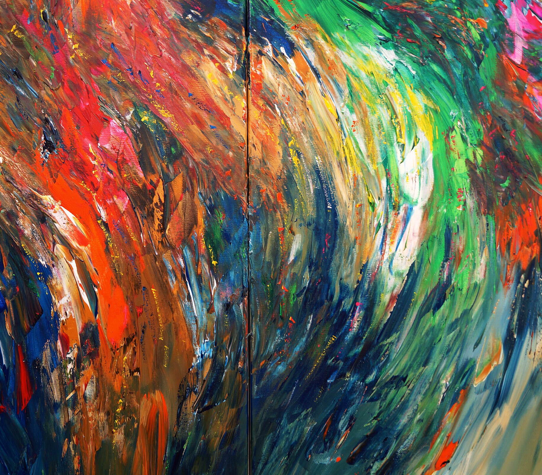 Three Part Abstract Painting on Canvas Original Handmade - Etsy