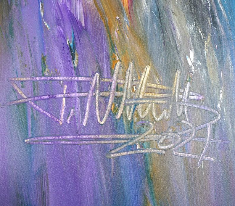 Purple Abstraction XL 1, Large Abstract Painting 61.0 " X 41.3 ...