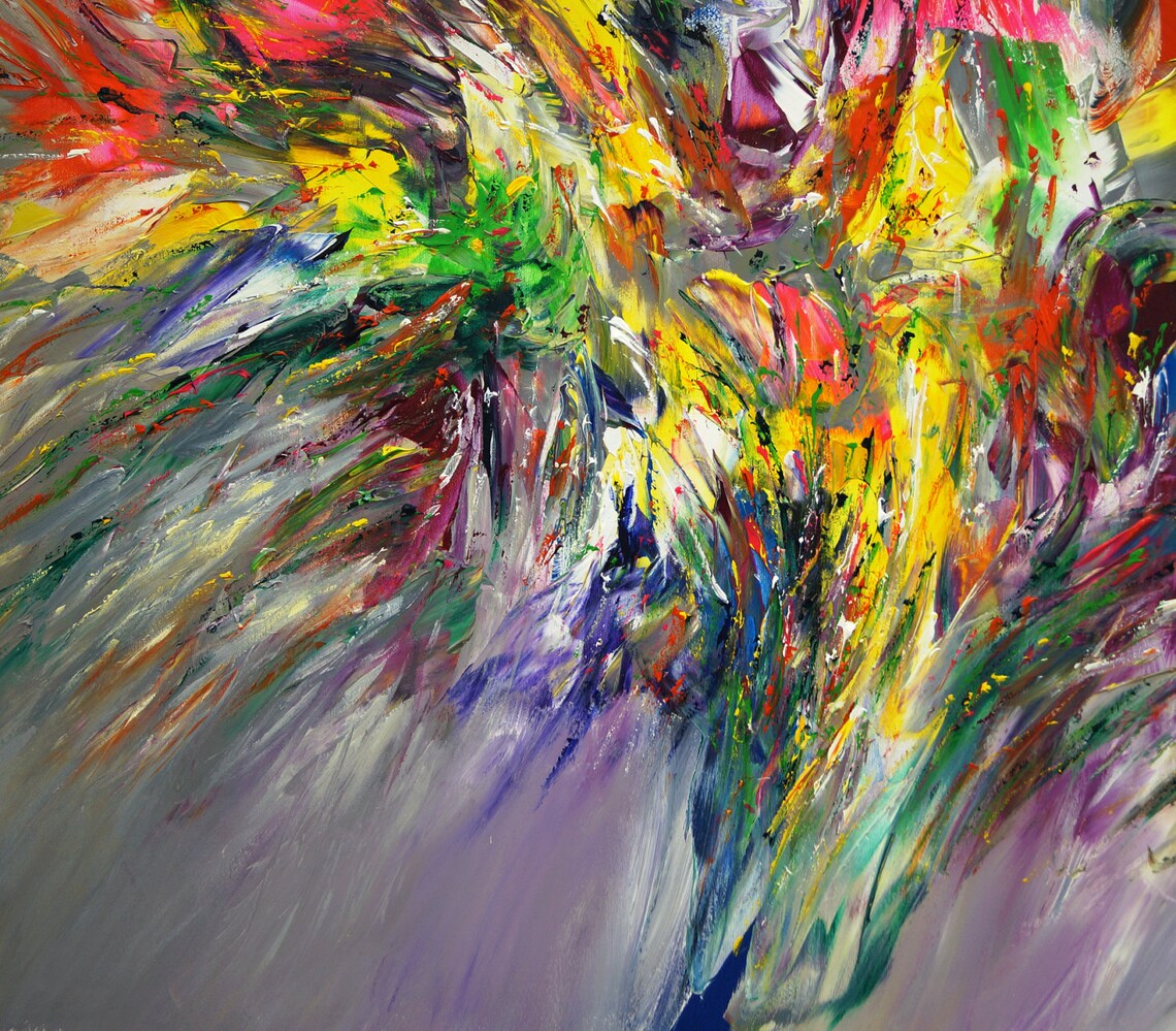 Modern Expressionism Artwork 61.0" X 41.3". Large Abstract Painting ...