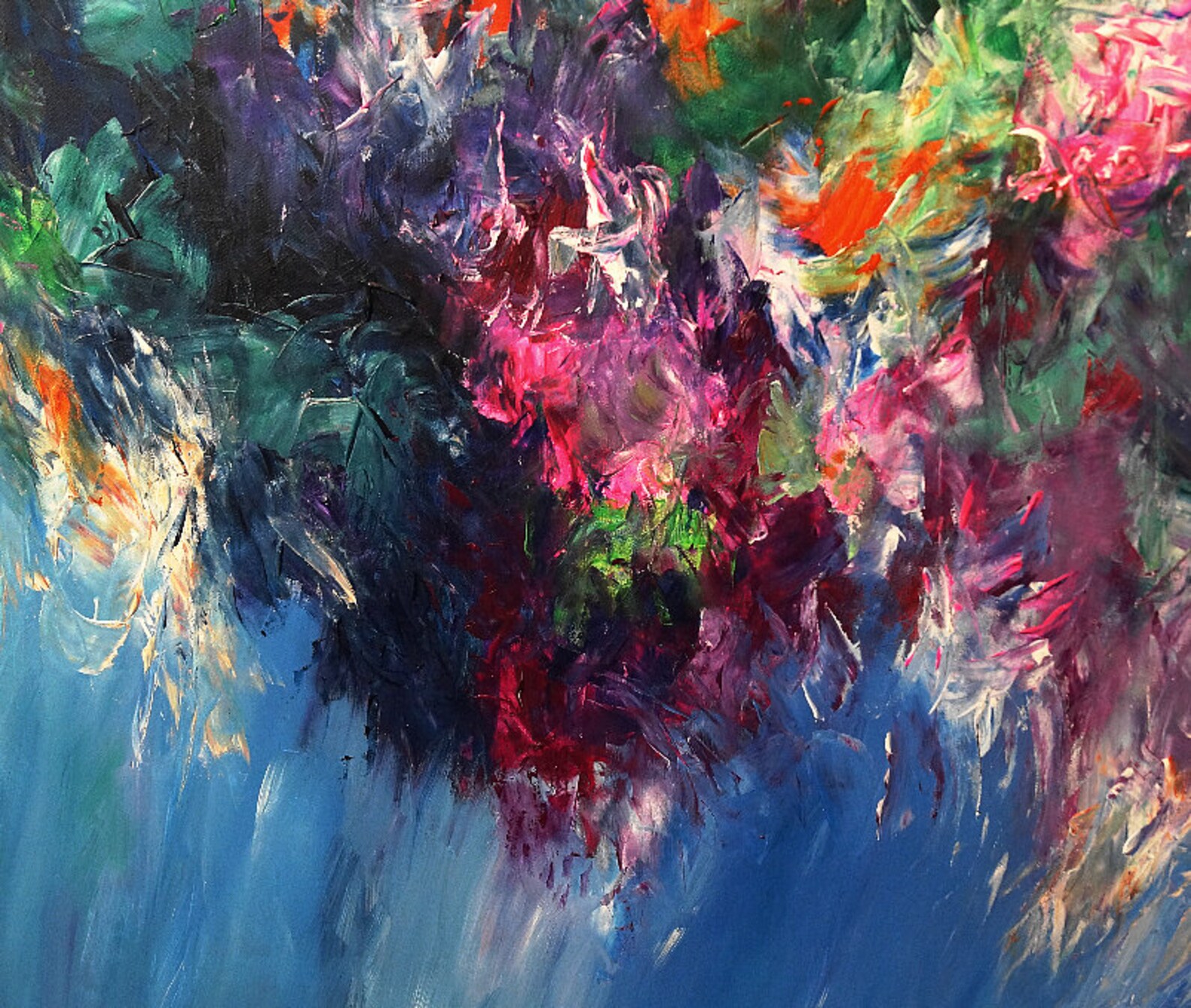 Very Large Abstract Painting on Canvas, Original, 197.0 " X 79.0 ...