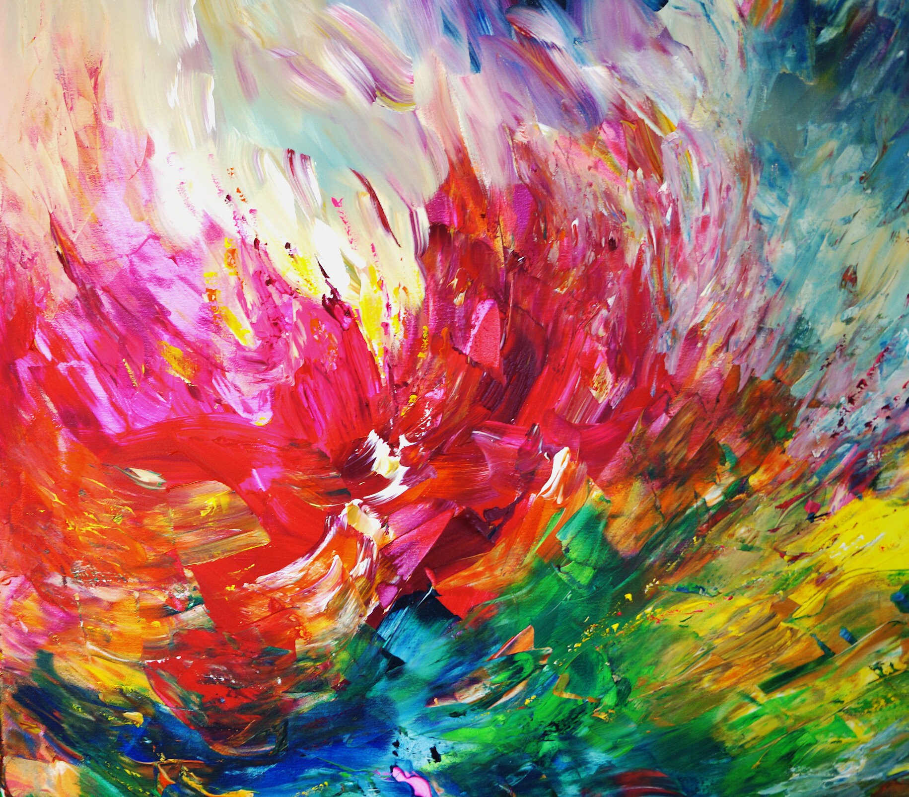 Three Part Abstract Painting on Canvas Original Handmade - Etsy