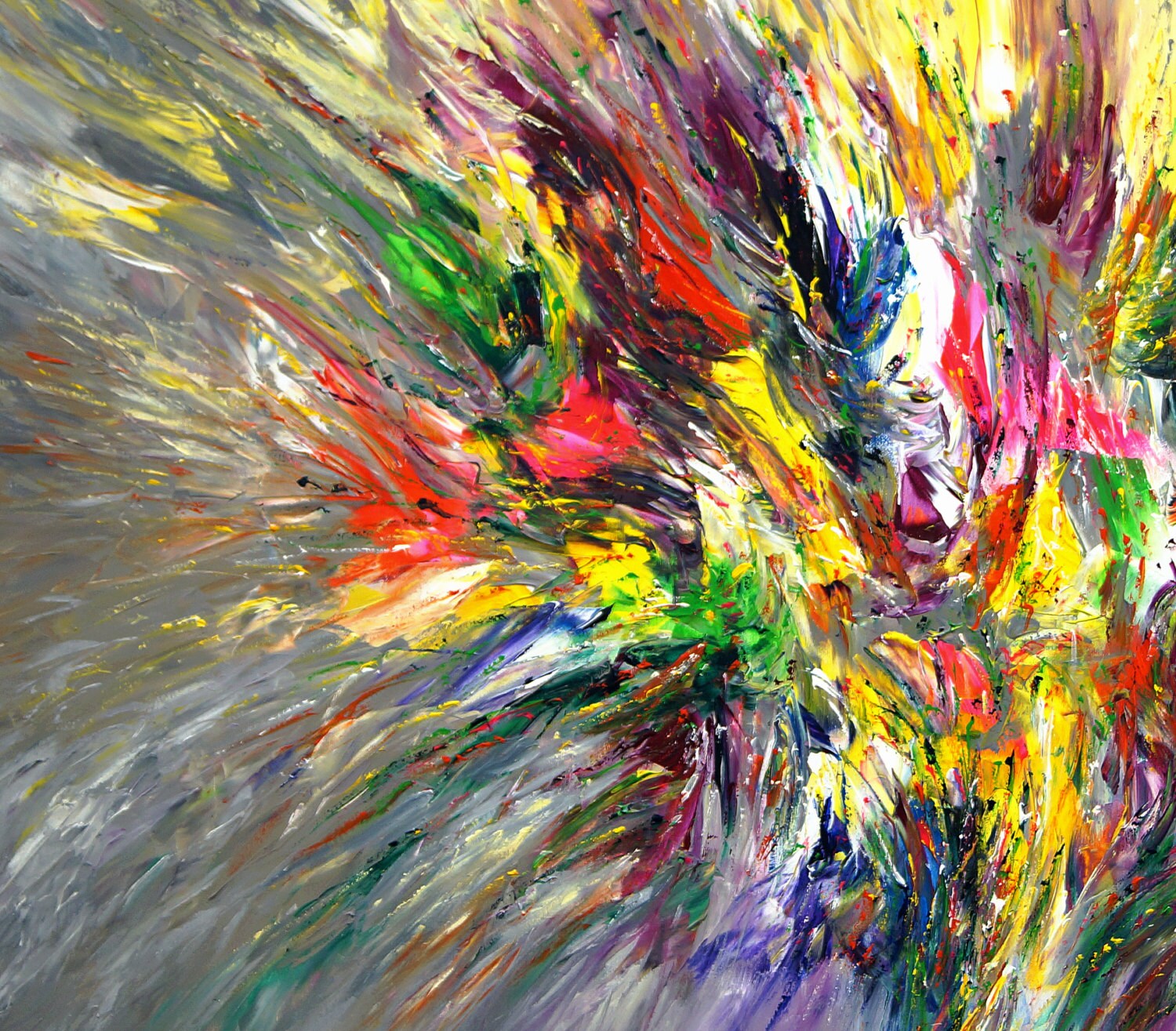 Modern Expressionism Artwork 61.0" X 41.3". Large Abstract Painting ...