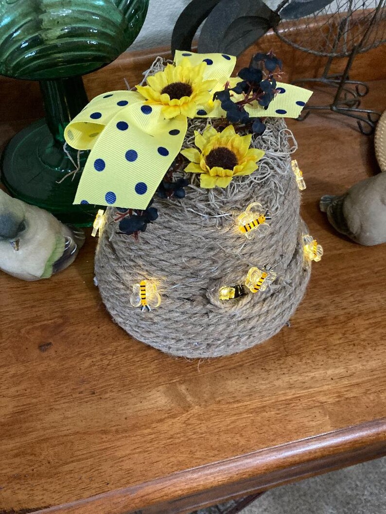 Lighted/bee Hive/shelf Sitter/ Country/beehive/bee Decor/primitive ...