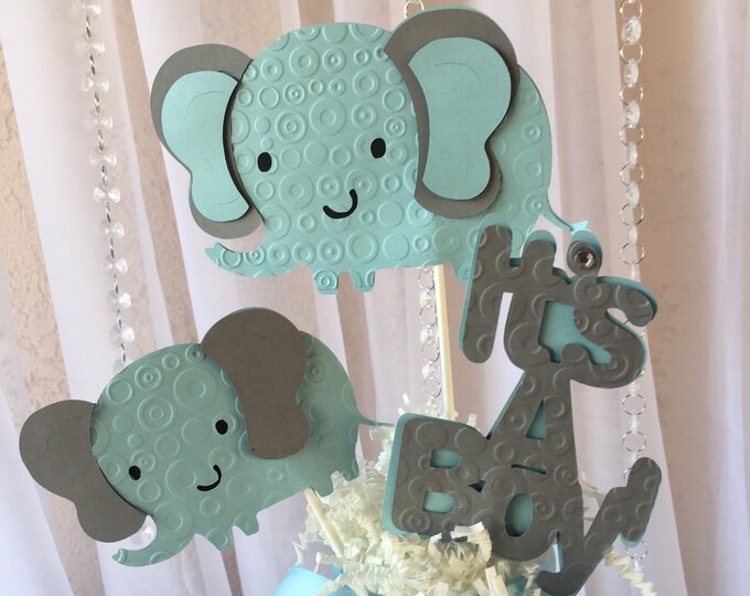 Elephant Baby Shower/ Elephant Theme/ Elephant Baby Shower/ Light Blue ...