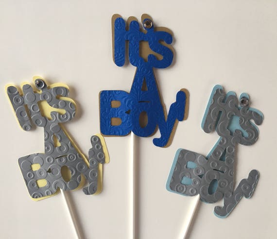 It's a boy sign/ Baby shower sign/ It's a boy light blue and gray/ It's ...