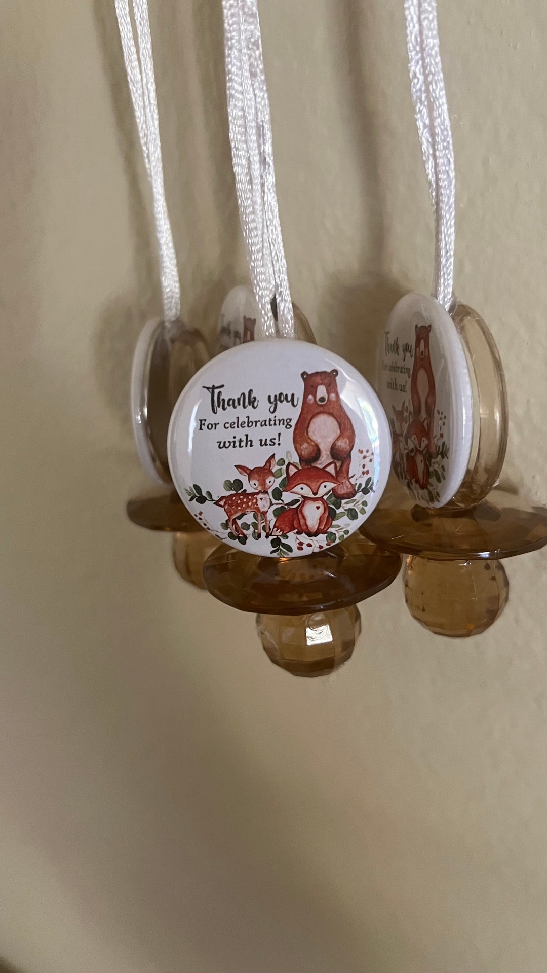 Pacifier Necklace/ Woodland Baby Shower Pacifiers/baby Shower Pacifier ...