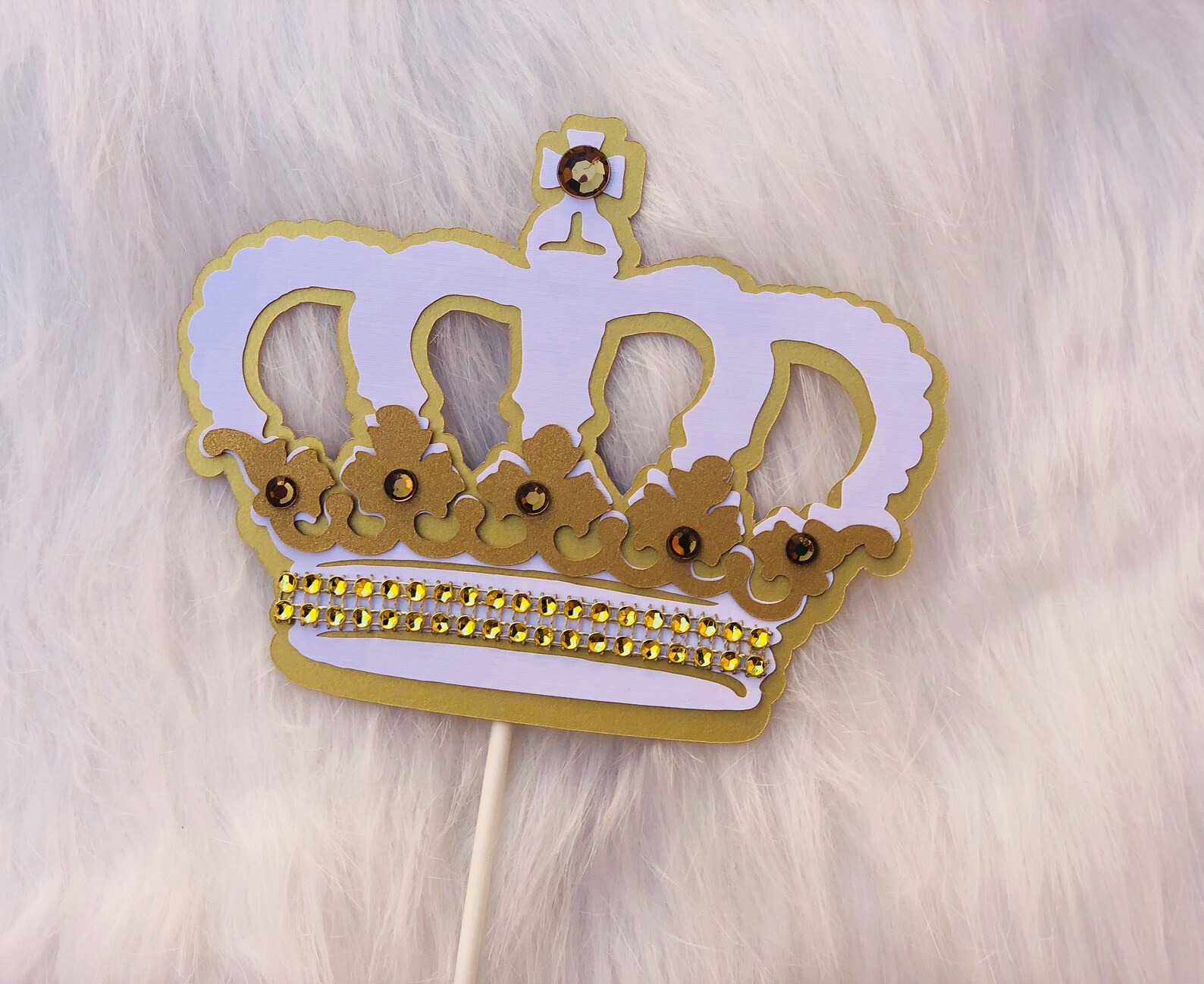 Royal Crown Centerpieces/ Crown Centerpieces Stick/ White and - Etsy