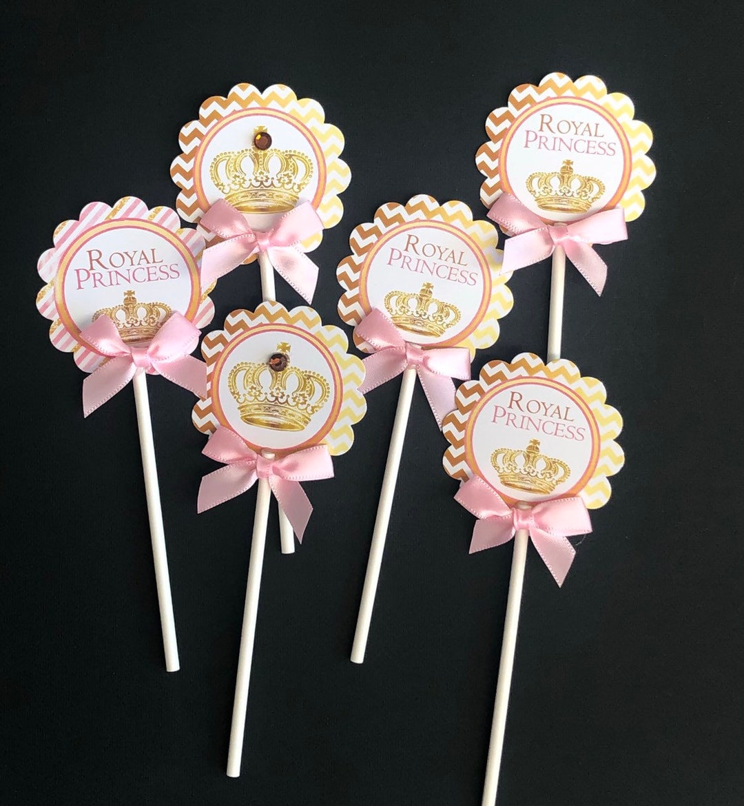Royal Princess Cupcake Toppers/ Royal Crown Cupcake Toppers/ Purple and ...
