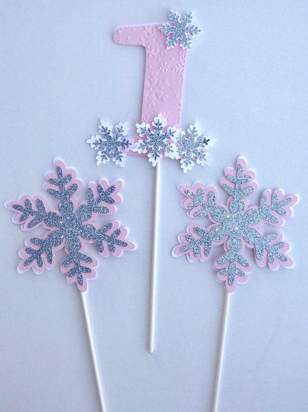 Snowflakes/ Light Pink and Silver/ Winter Wonderland/ Frozen ...