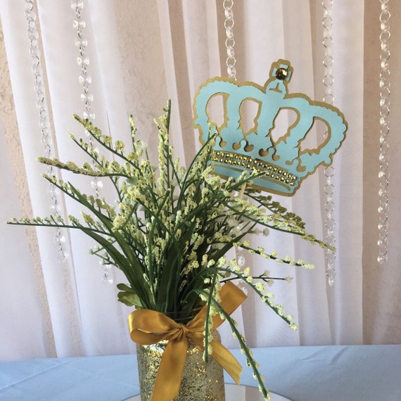 Royal prince Crown/ Light blue and Gold Crown/ Royal Crown/ Crown ...