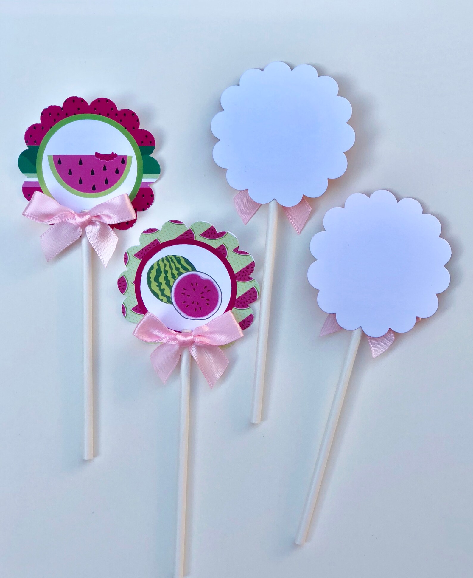 Watermelon Cupcake Toppers/summer Cupcake Toppers/ Pool Party - Etsy