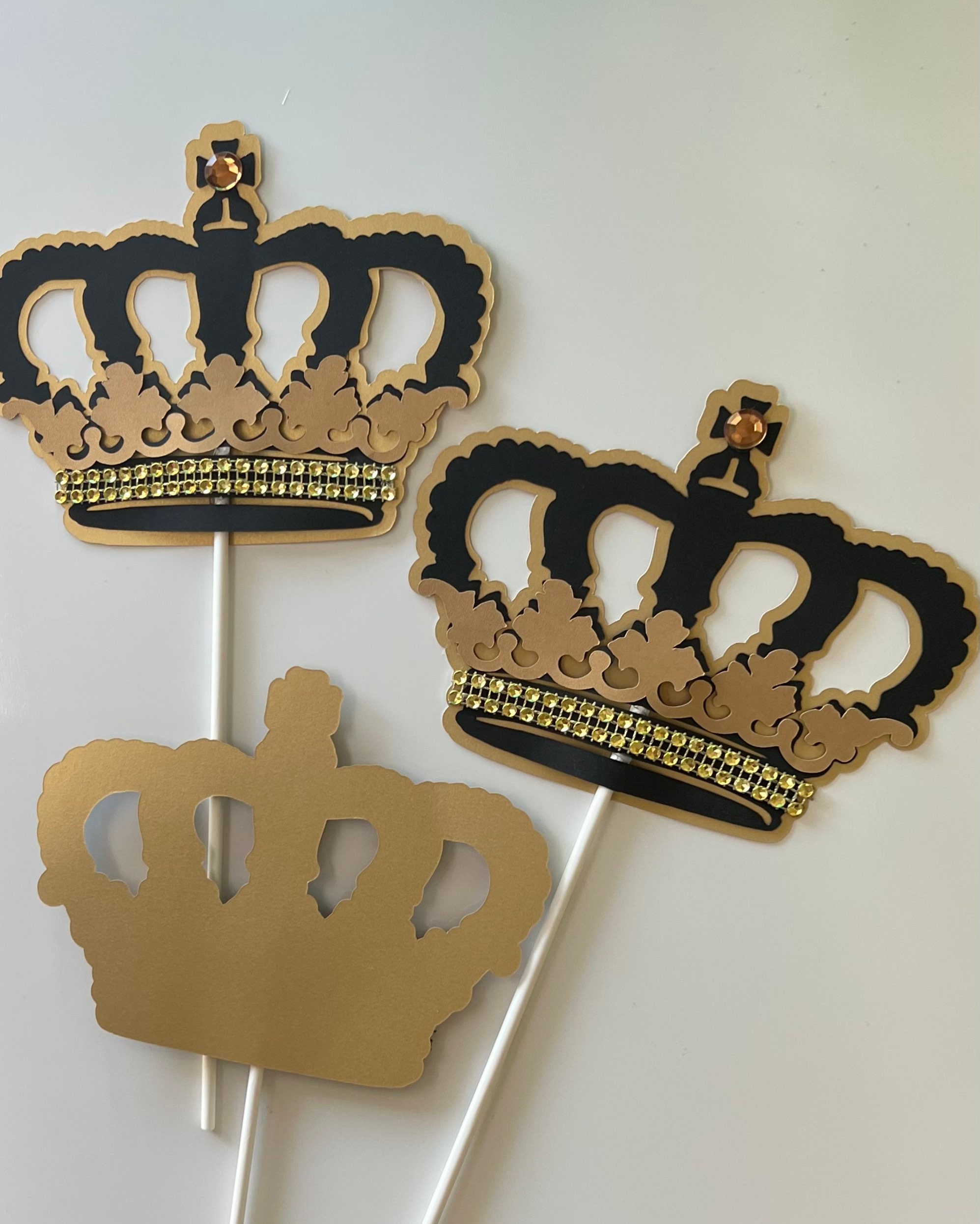 Crown Centerpieces Stick/ Gold and Black Crown/ Royal Crown/ - Etsy
