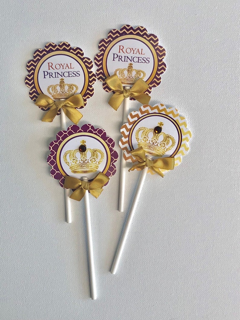 Royal Princess Cupcake Toppers/ Royal Crown Cupcake Toppers/ - Etsy