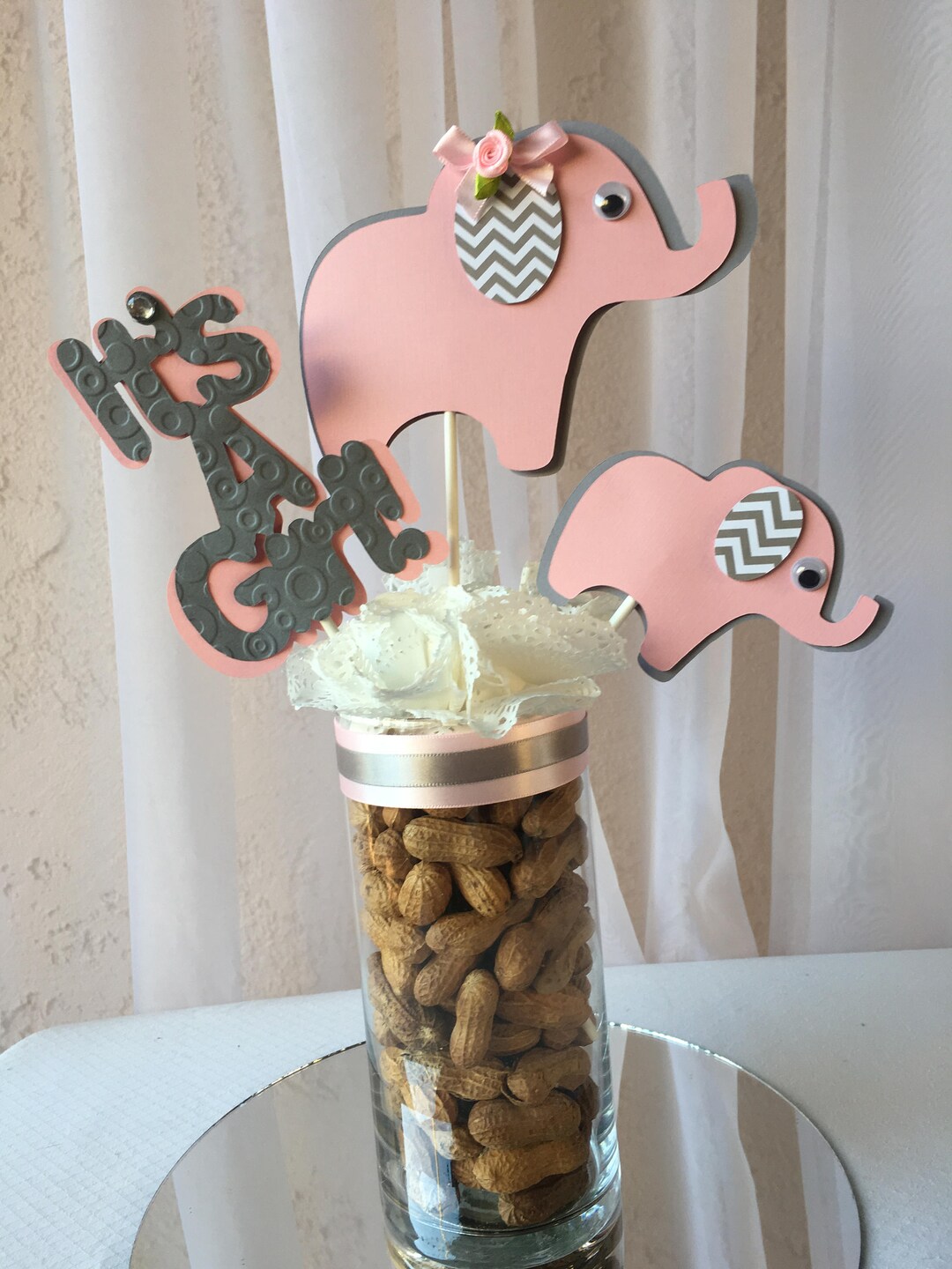 Elephant Peanut/ Elephant Baby Shower/ Elephant Centerpieces/ Elephant ...
