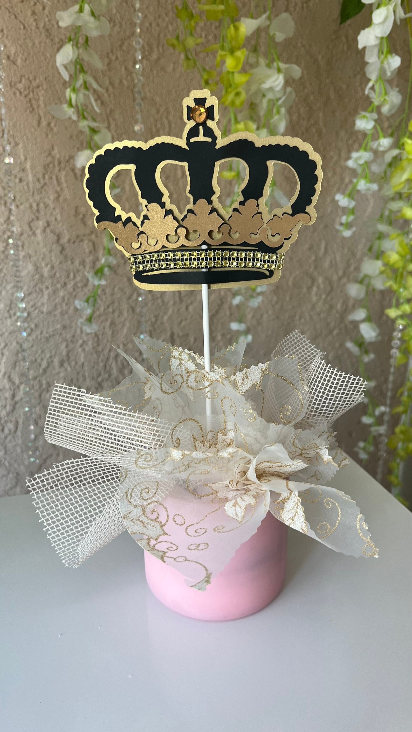 Crown Centerpieces Stick/ Gold and Black Crown/ Royal Crown/ - Etsy