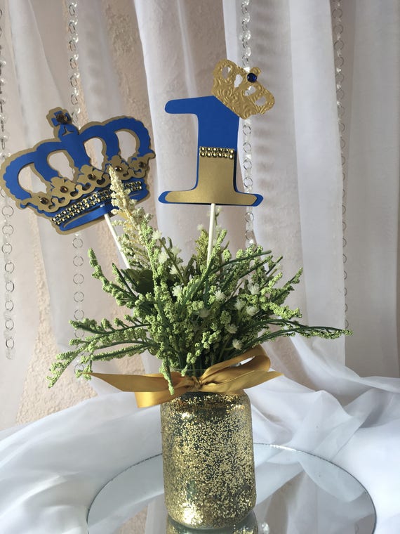 Royal prince crown/ royal crown baby shower/ crown centerpieces stick ...