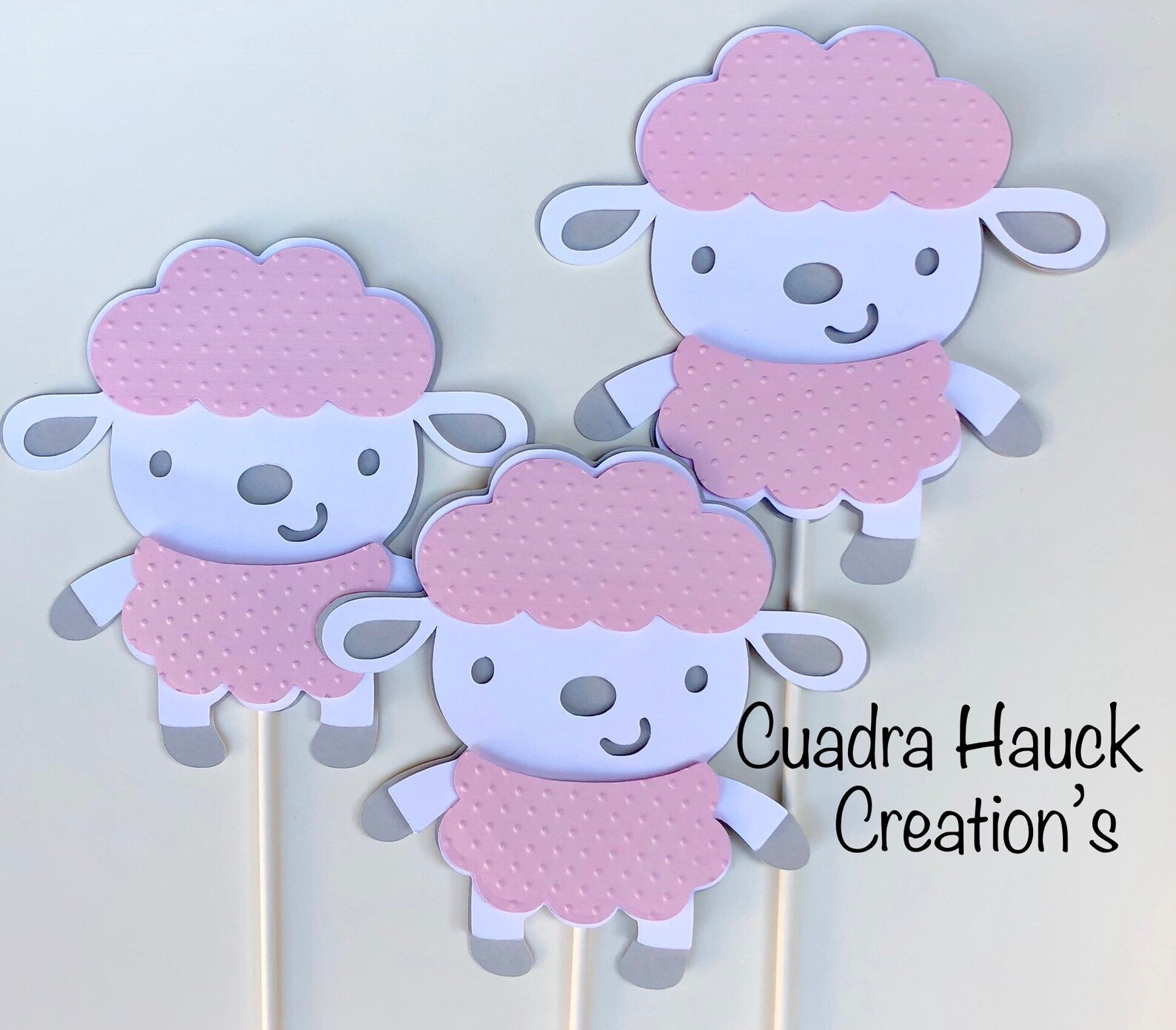 Lamb Centerpieces Stick/ Lamb Shapes/ Sheep Baby Shower/ Light Pink ...