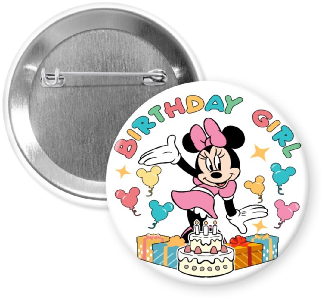 Birthday Minnie/ Minnie Pins Buttons/ Birthday Girl/ Party Buttons ...