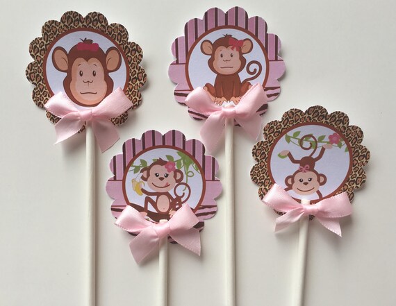 Monkey Cupcake Toppers/ Cupcake Toppers/ Monkey Theme/ Baby | Etsy