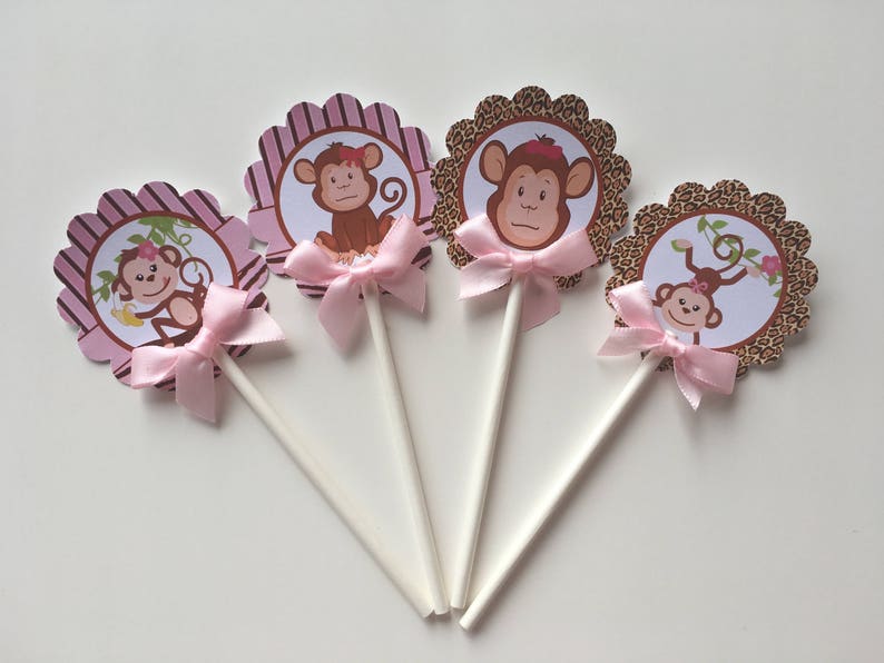 Monkey Cupcake Toppers/ Cupcake Toppers/ Monkey Theme/ Baby | Etsy