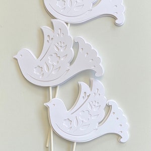 White Dove/ Dove Centerpieces Stick/ Dove Baptism/ Dove Centerpieces ...