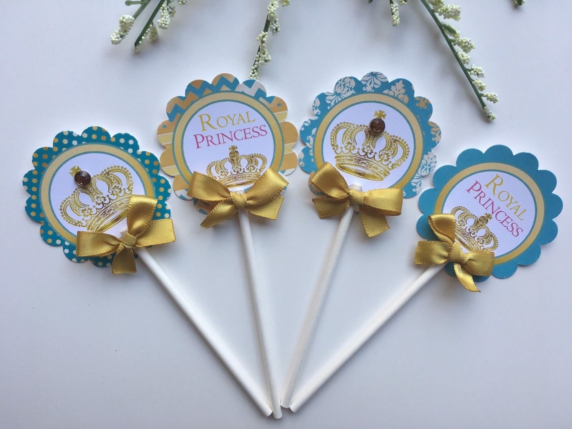 Royal Princess Cupcake Toppers/ Royal Crown Cupcake Toppers/ - Etsy
