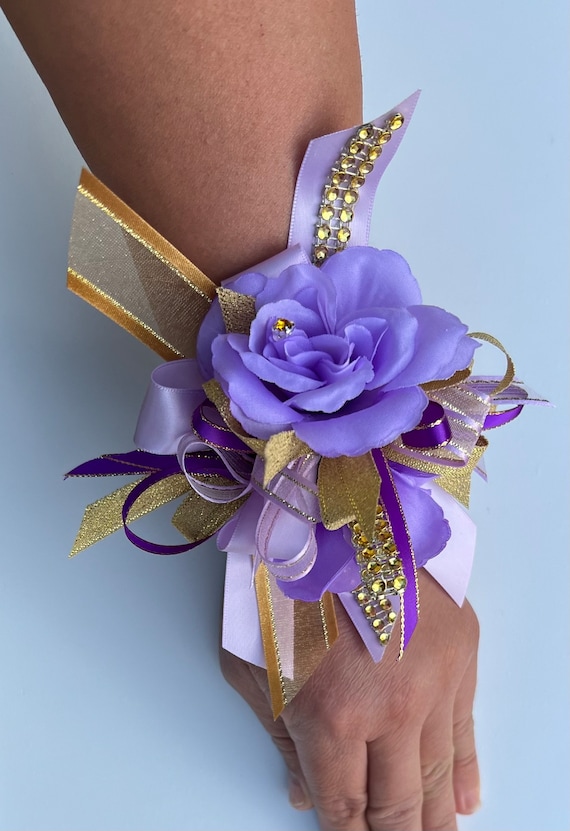 lavender/ lavender wrist corsage/ prom wrist corsage/ wedding/ maid of ...