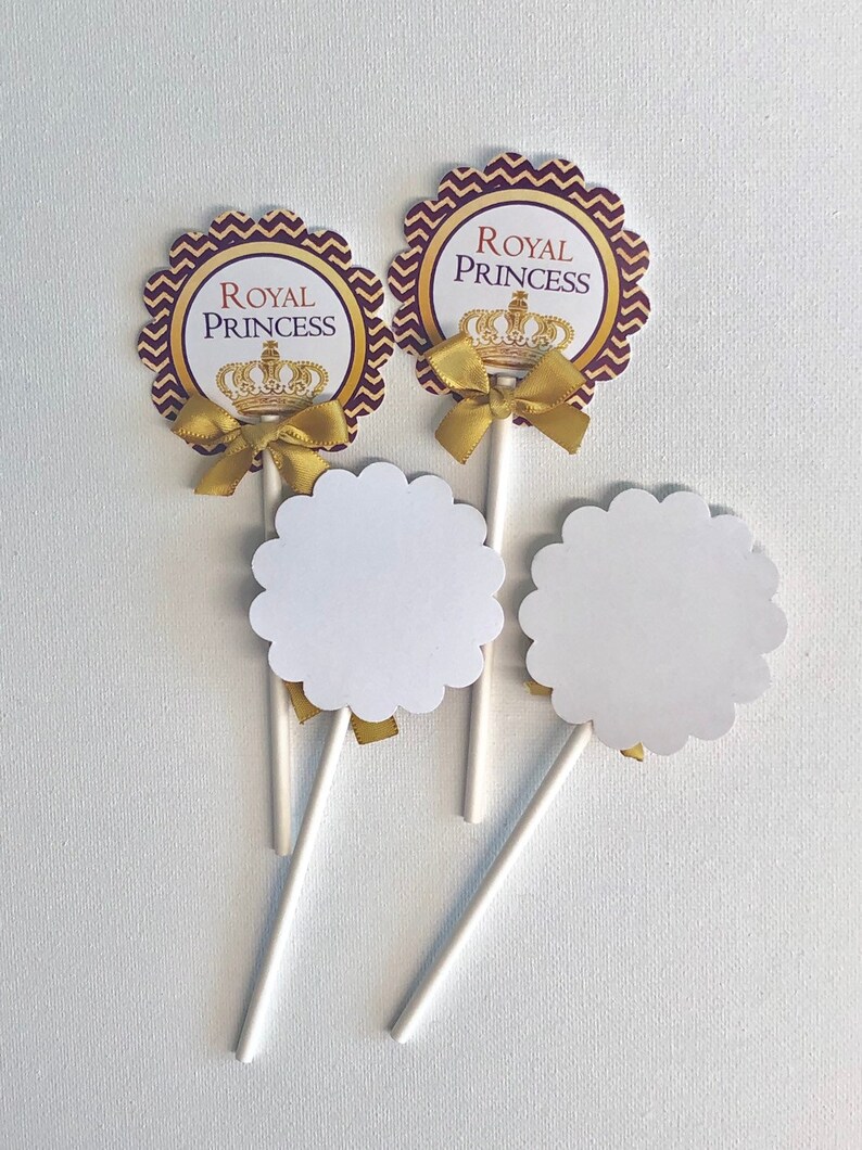 Royal Princess Cupcake Toppers/ Royal Crown Cupcake Toppers/ - Etsy